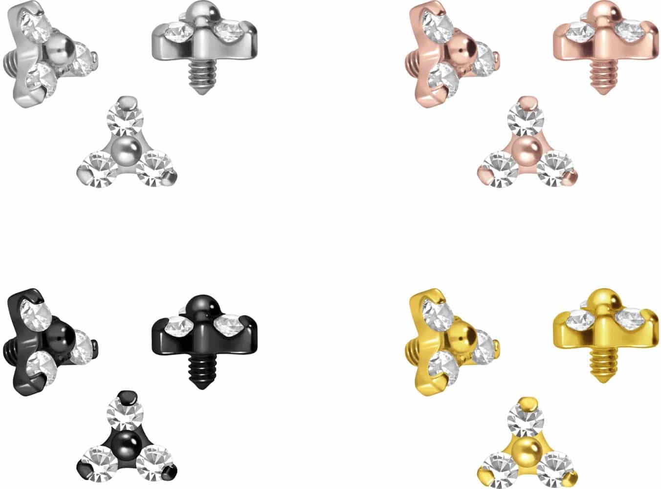 Titanium dermal anchor attachment CRYSTAL FLOWER | PIERCINGLINE